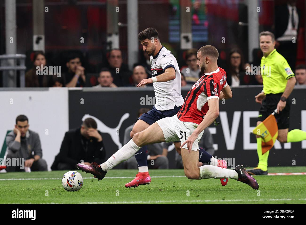 Riccardo Orsolini (Bologna)Strahinja Pavlovic (Milan) ;during the ...