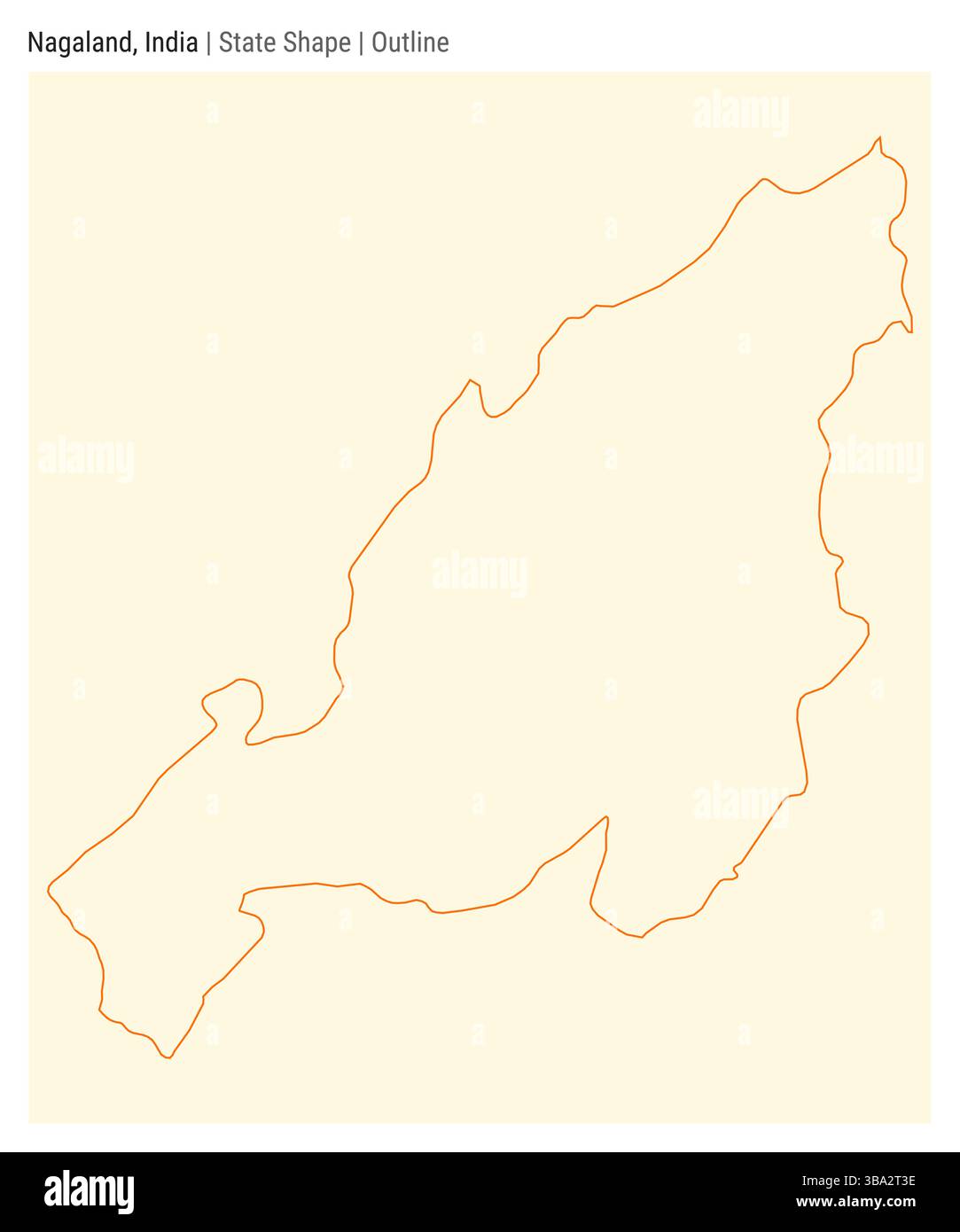 Nagaland, India. Simple vector map. State shape. Outline style. Border ...