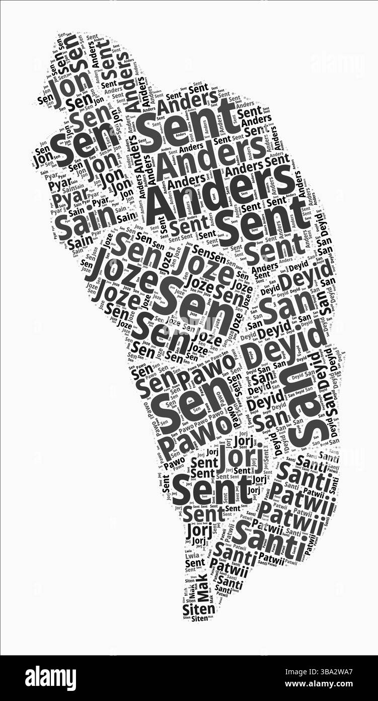 Dominica Text Style Regions. Country region names word clouds in the ...