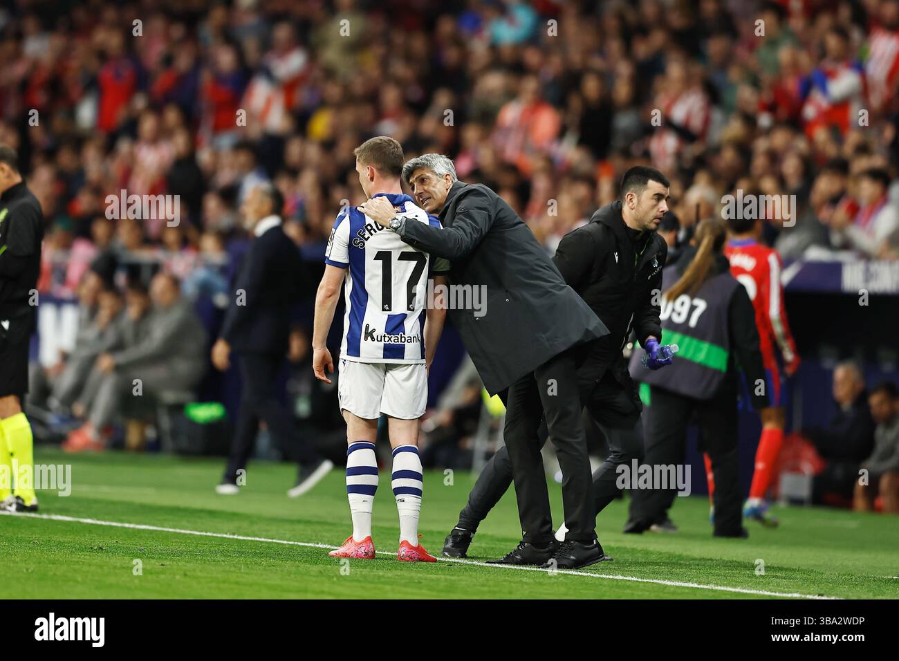 Madrid, Spain. 10th May, 2025. (L-R) Sergio Gomez, Imanol Alguacil ...