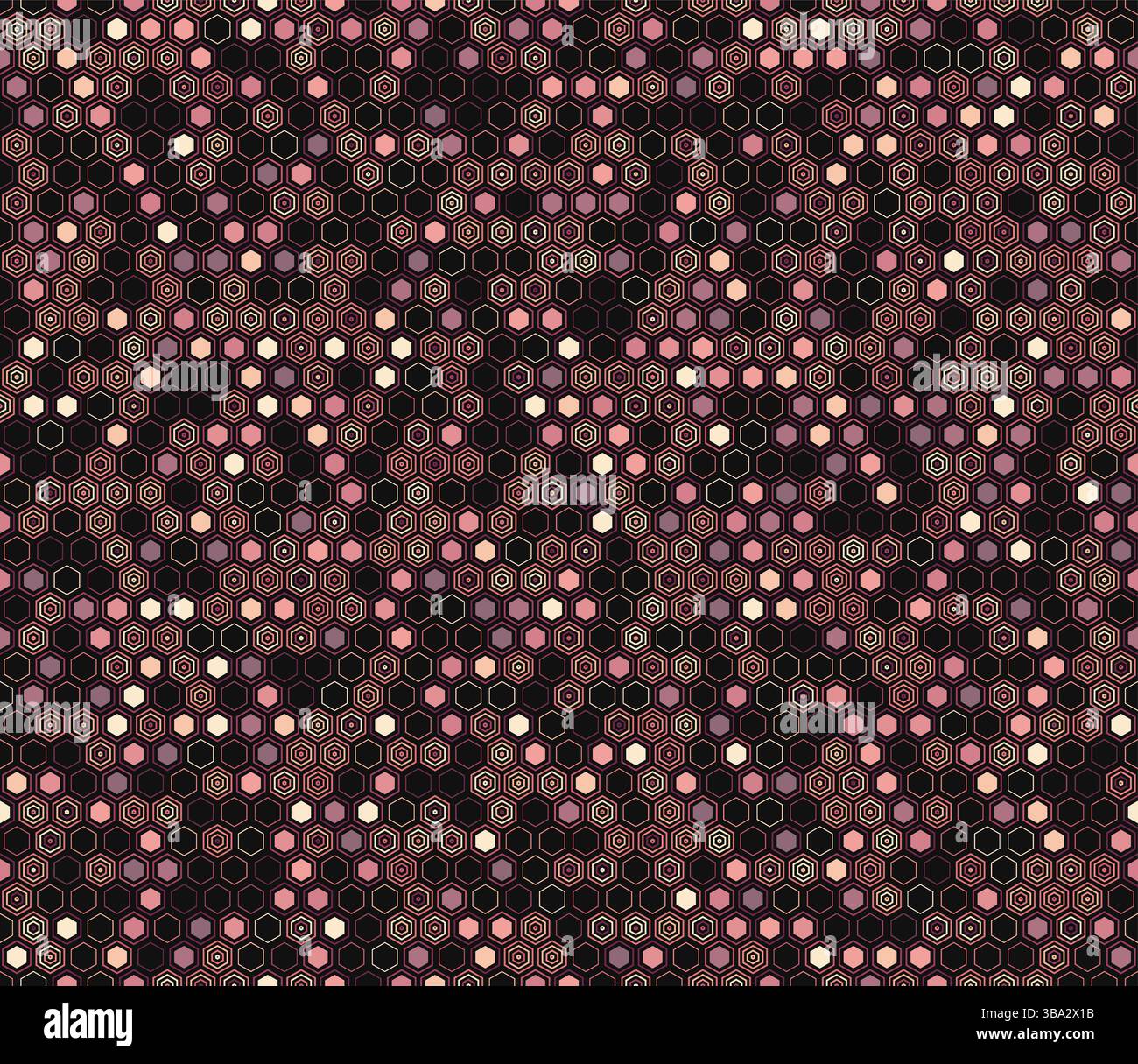 Tileable mosaic background. Geometric shapes of varied style and color. Regular hexagon shapes ...