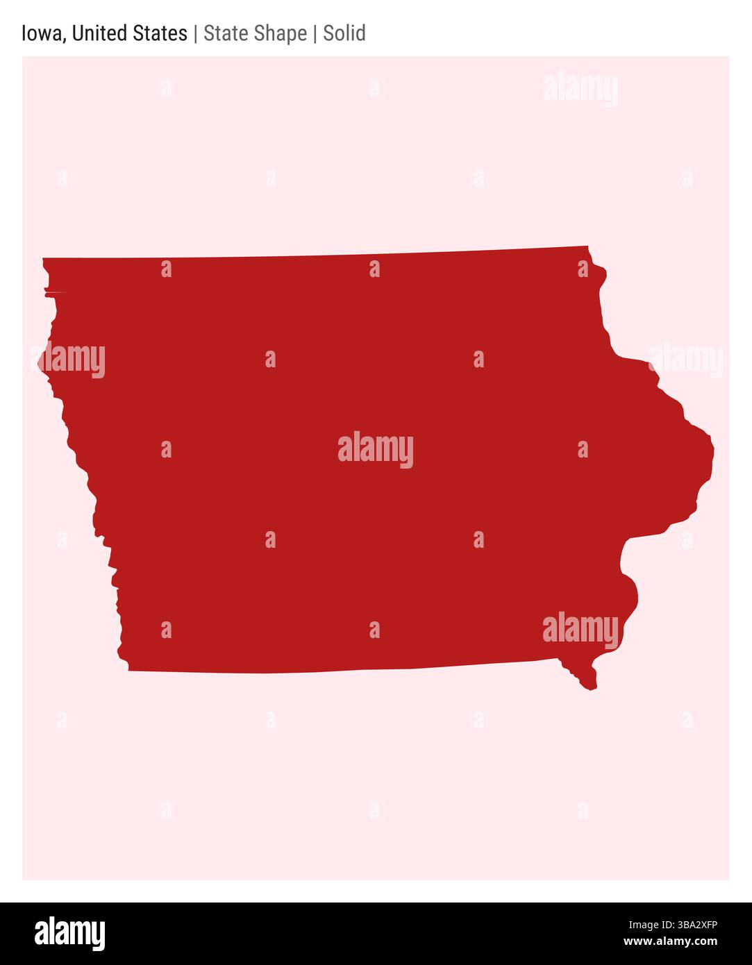 Iowa, United States. Simple vector map. State shape. Solid style ...