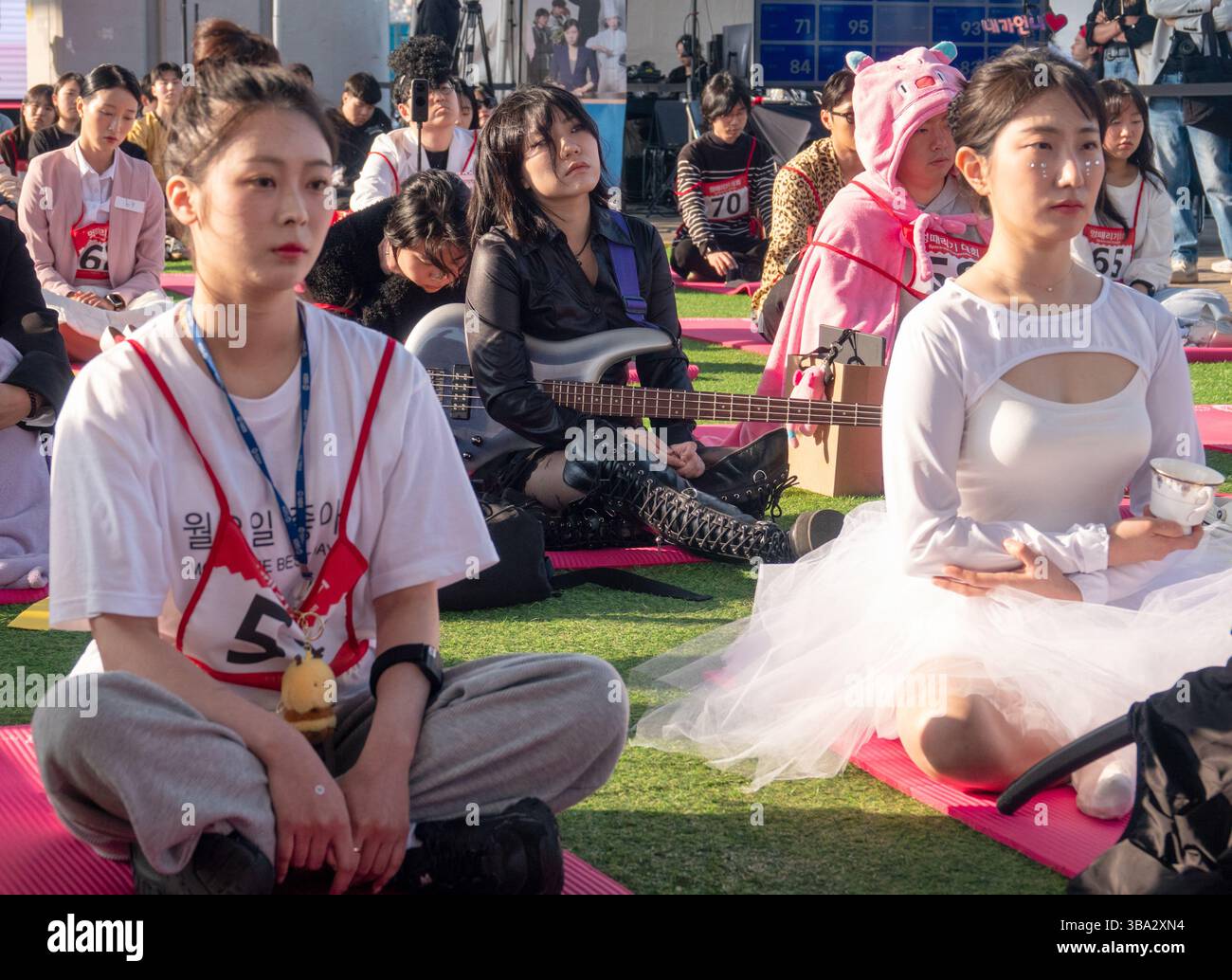 Space-out competition, May 11, 2025 : People participate in a Space-out ...