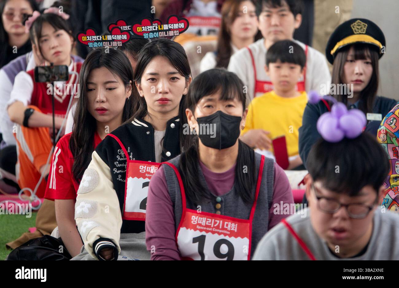 Space-out competition, May 11, 2025 : People participate in a Space-out ...