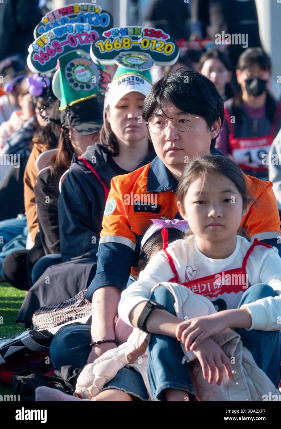 Space-out competition, May 11, 2025 : People participate in a Space-out ...