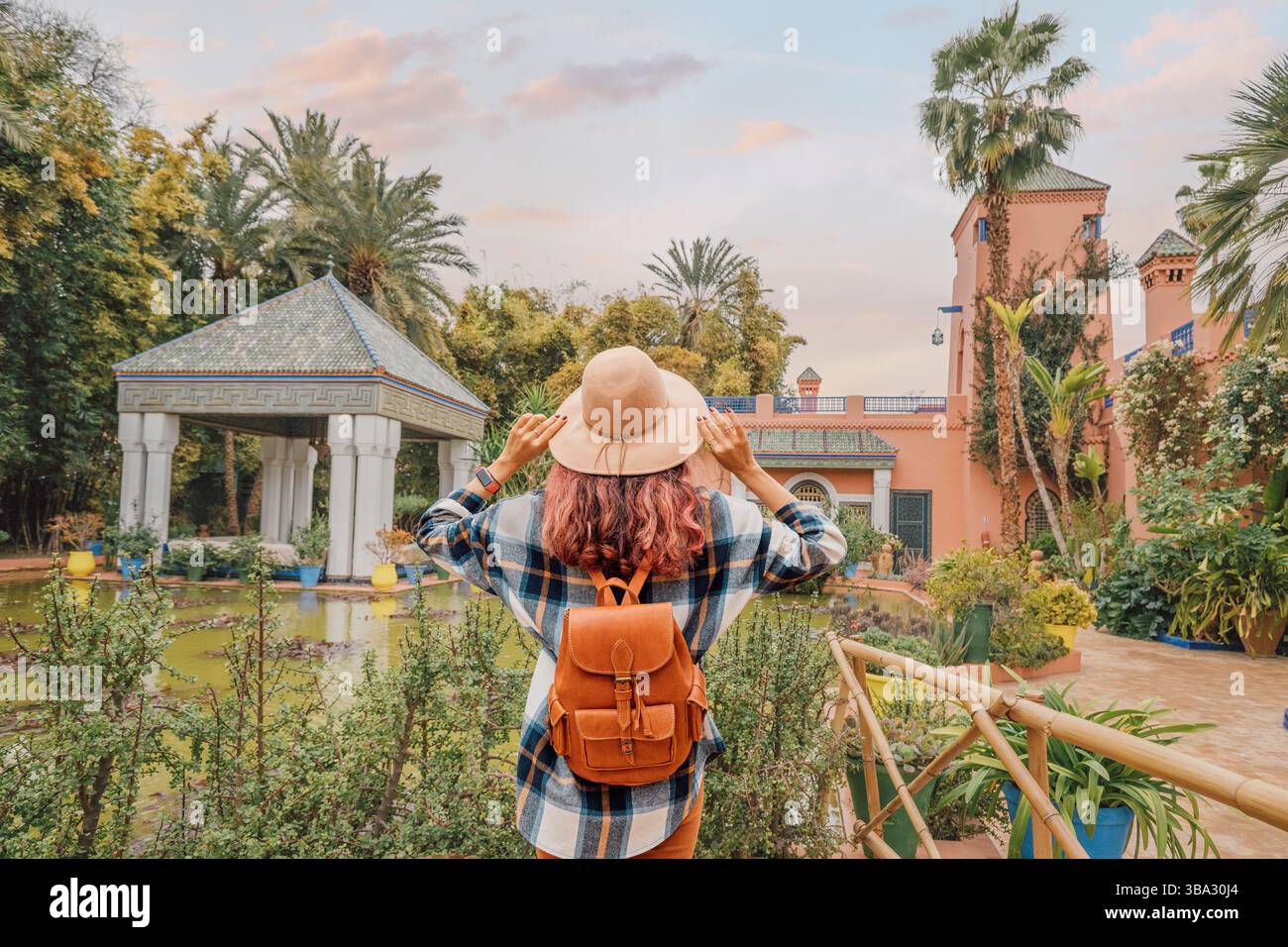08 March 2025, Marrakech, Morocco: Young woman wearing a hat and ...