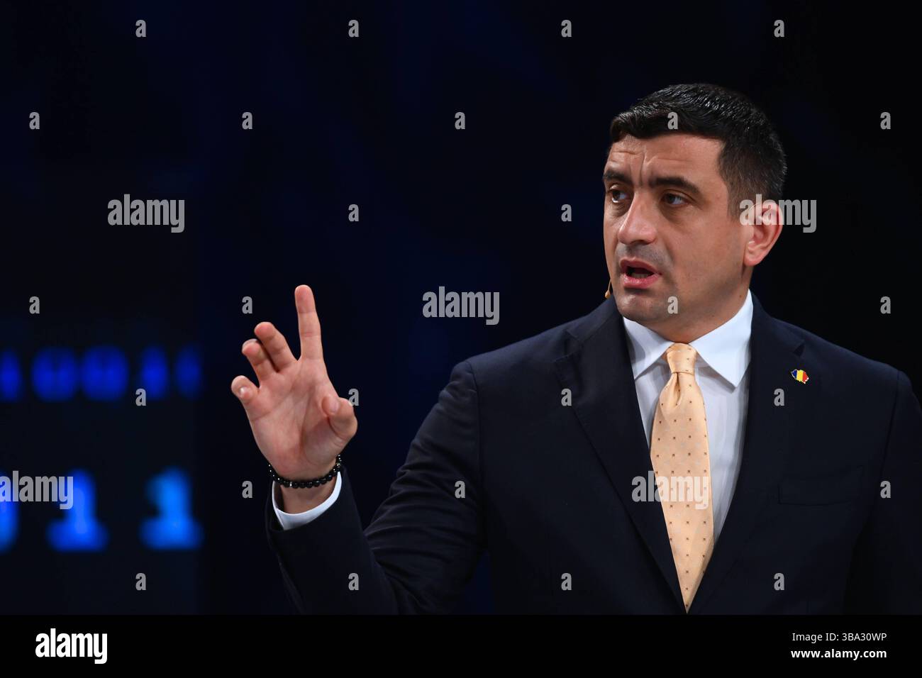 ROMANIA-POLITICS-VOTE-DEBATE Leader of the far-right Alliance for the ...