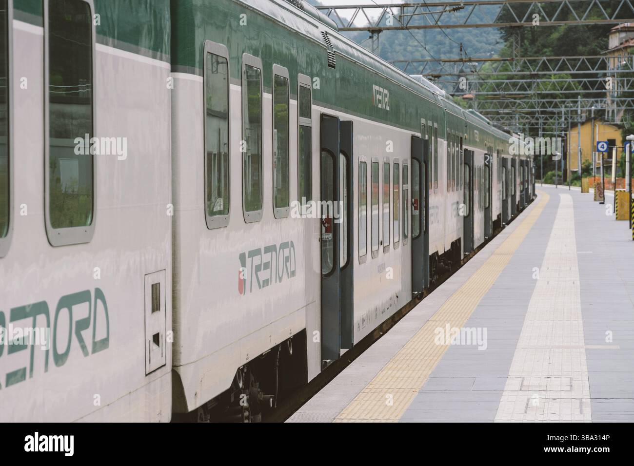 Como railway station arriving train Trenord Italia. Trenord Locomotive ...