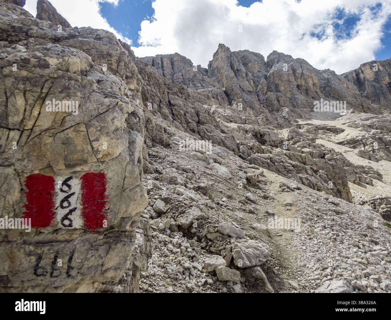 Climbing on the Pisciadu via ferrata of the Sella group in the ...