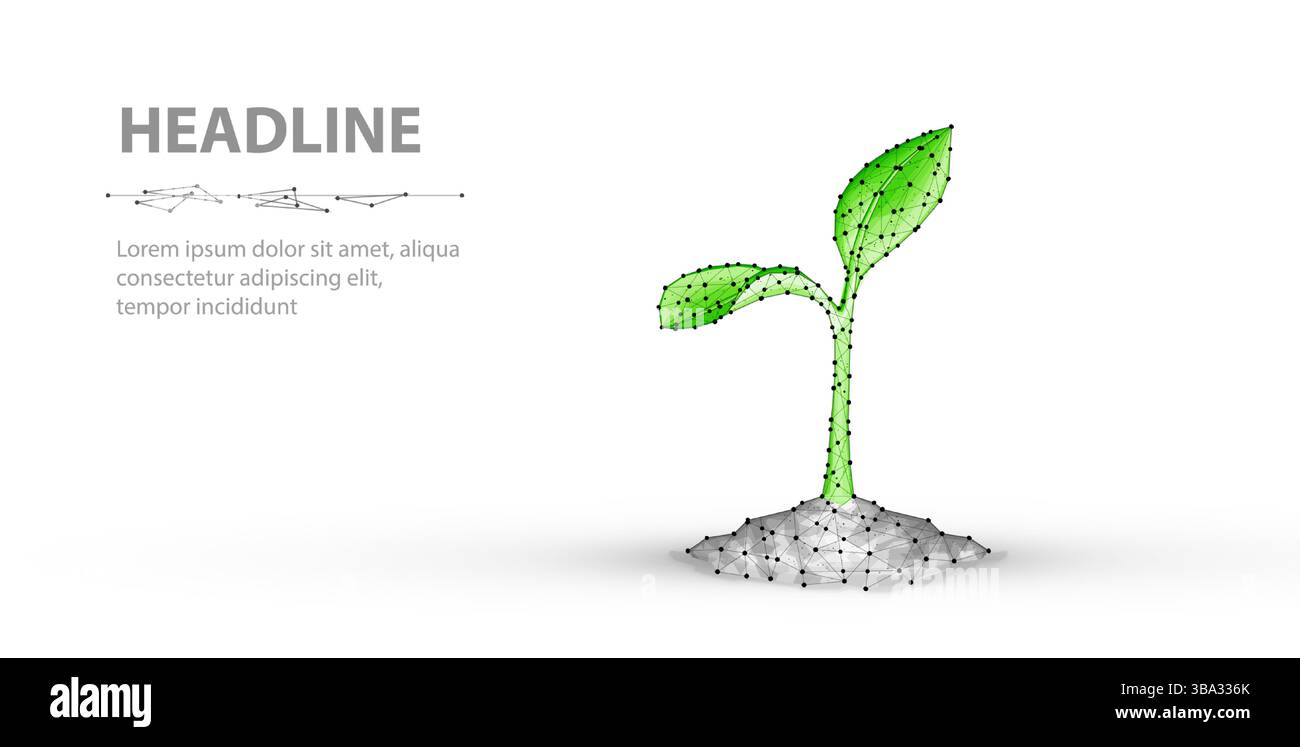 3D Plant isolated on white. Sprout Growth, Future Technology, Grow Bio ...