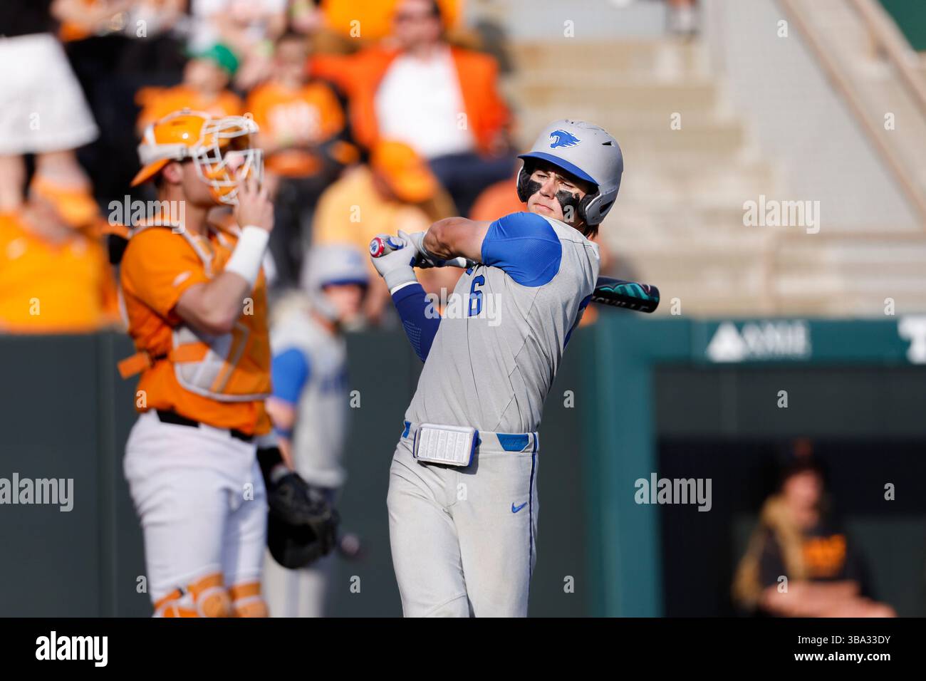 Kentucky Wildcats shortstop Tyler Bell (6) at bat against the Tennessee ...