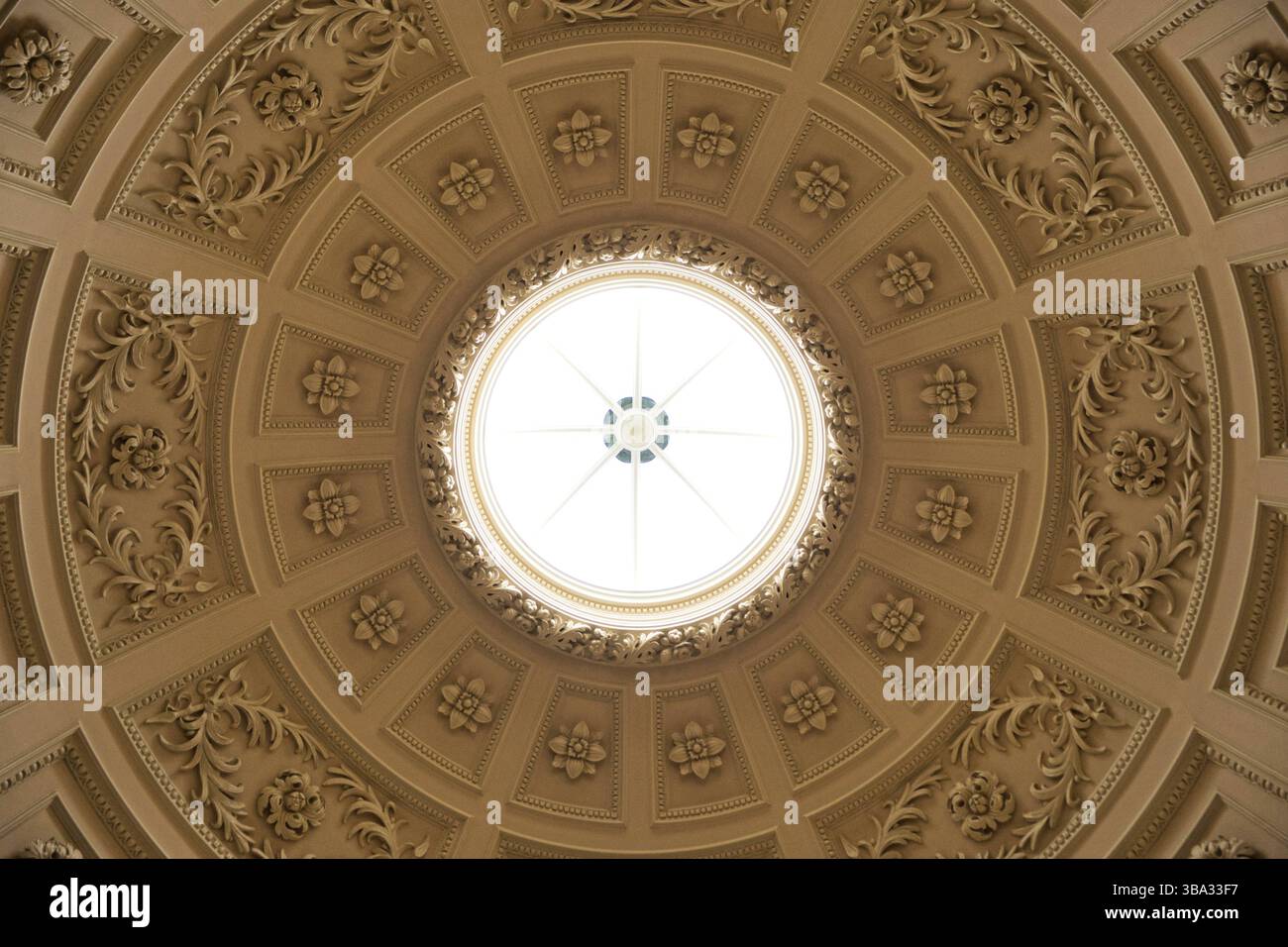 Circular roof with window of old building in the city of Bath in the ...