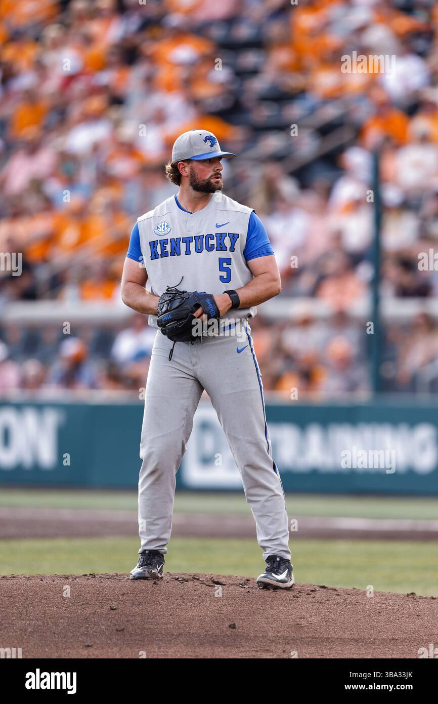 Kentucky Wildcats starting pitcher Nic McCay (5) in action against the ...