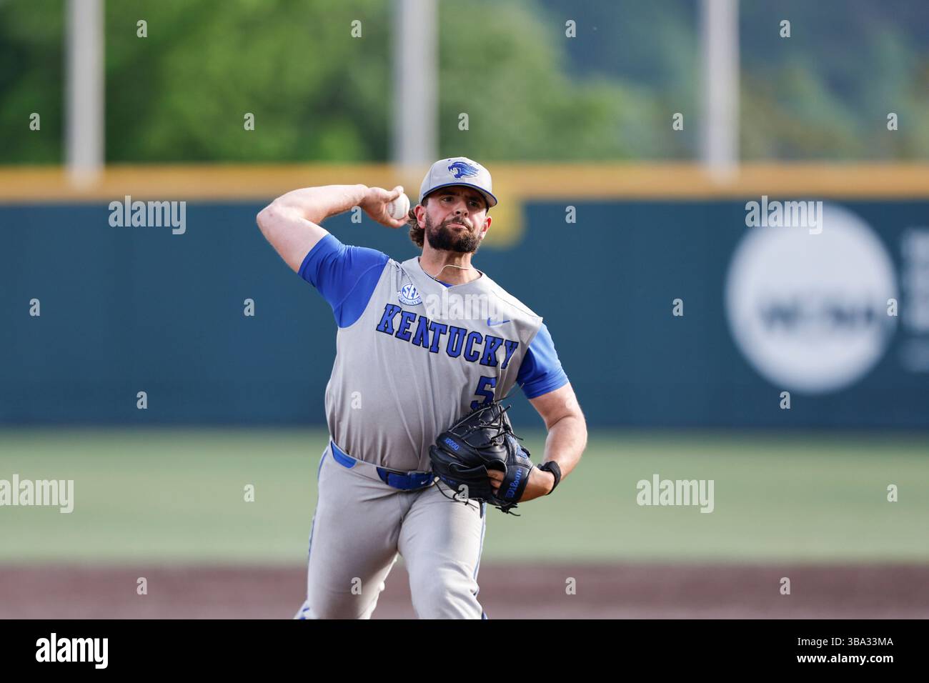 Kentucky Wildcats starting pitcher Nic McCay (5) in action against the ...