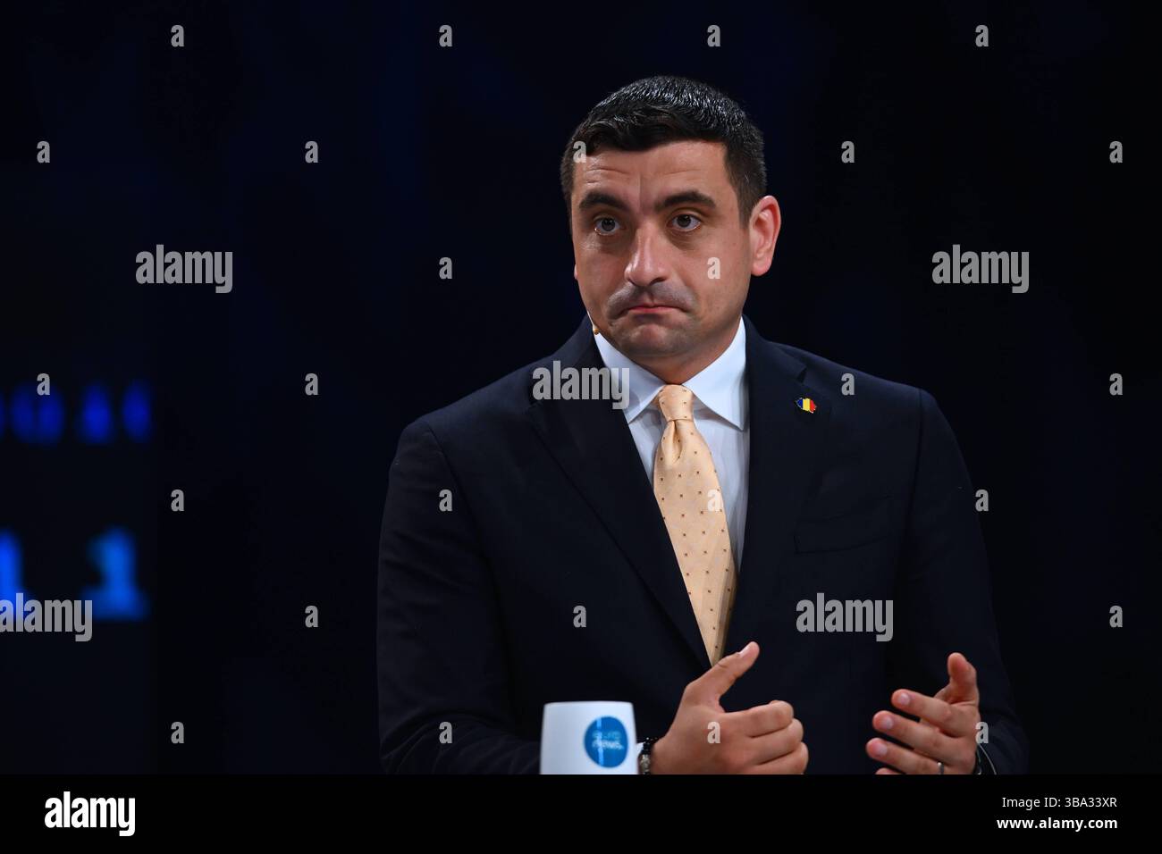 ROMANIA-POLITICS-VOTE-DEBATE Leader of the far-right Alliance for the ...