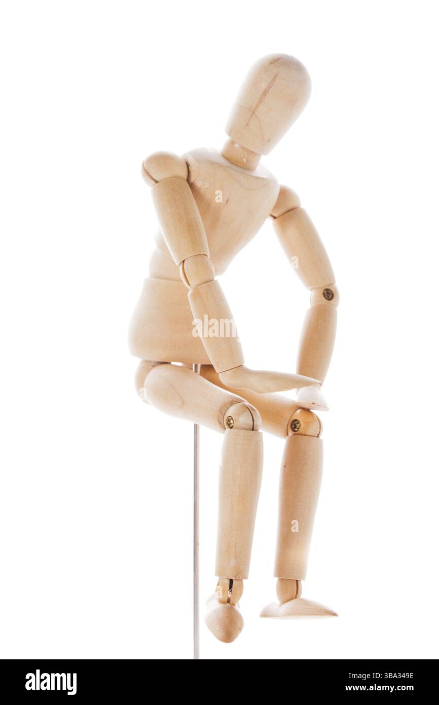 Lointed wooden dummy isolated on white background Stock Photo - Alamy