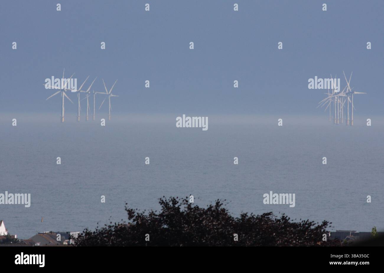 Parts of the Rampion wind farm off the Sussex south coast in the ...