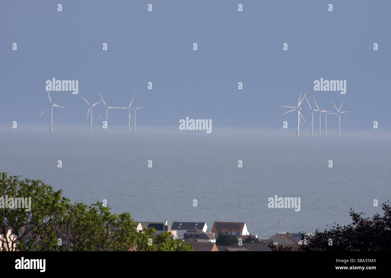Parts of the Rampion wind farm off the Sussex south coast in the ...