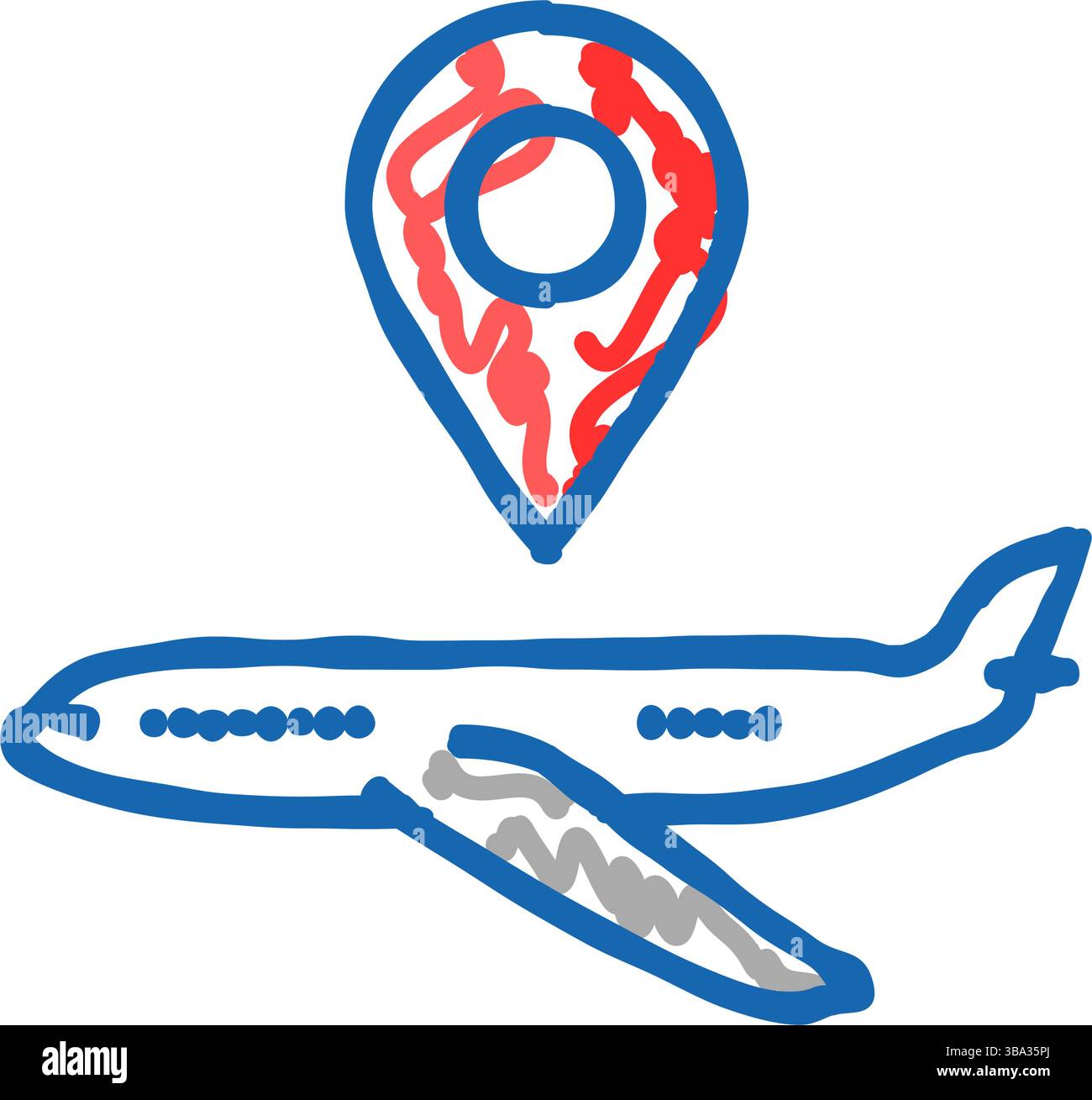 airplane map location icon doodle illustration Stock Vector Image & Art ...