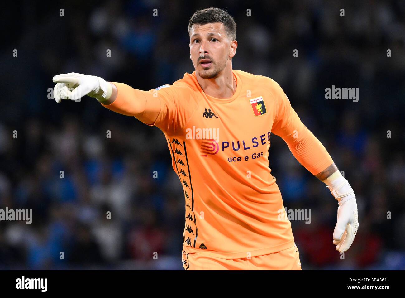 Napoli, Italy. 11th May, 2025. Benjamin Siegrist of Genoa CFC gestures ...