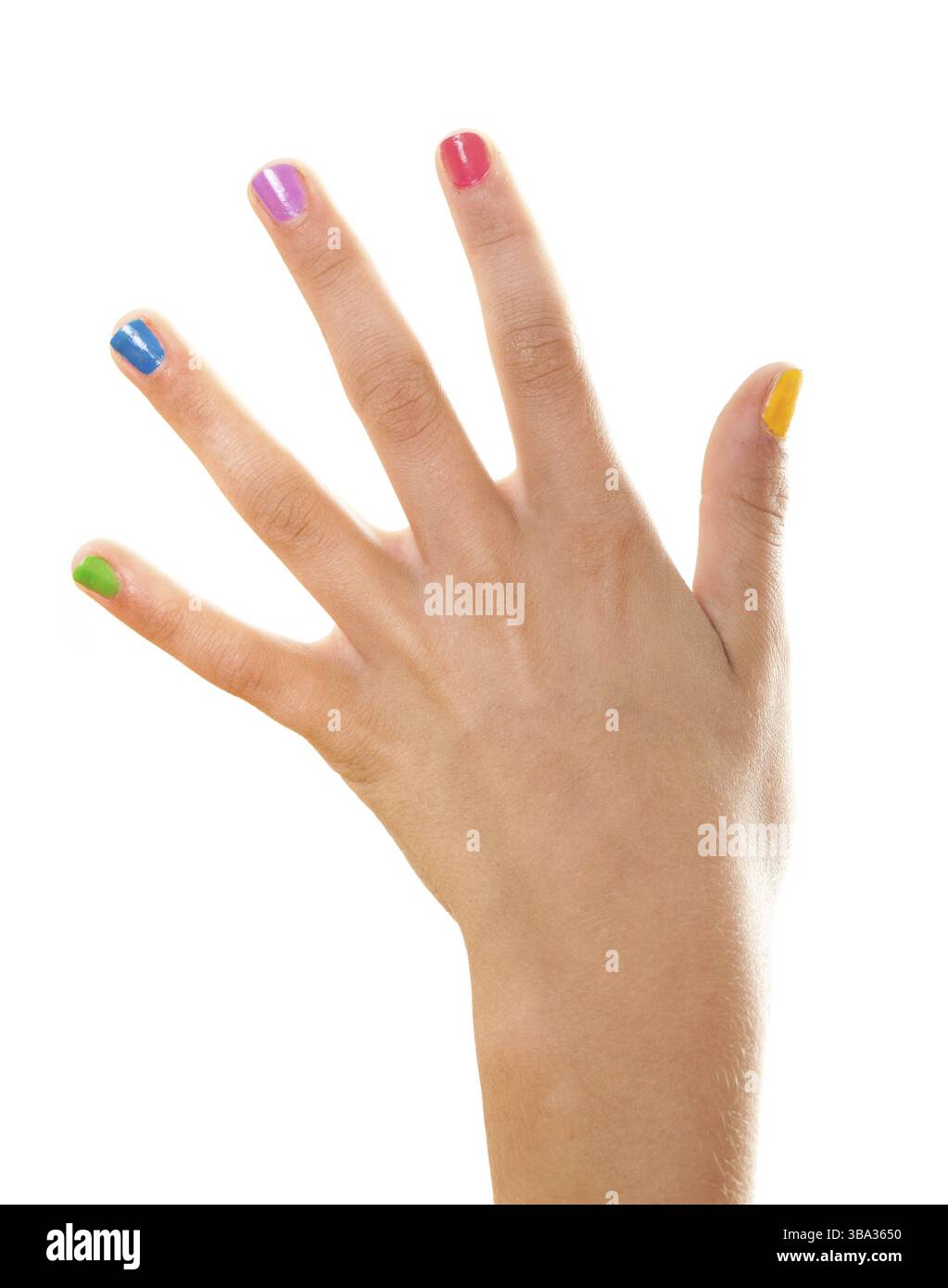 Female hand manicure on nails Cut Out Stock Images & Pictures - Alamy