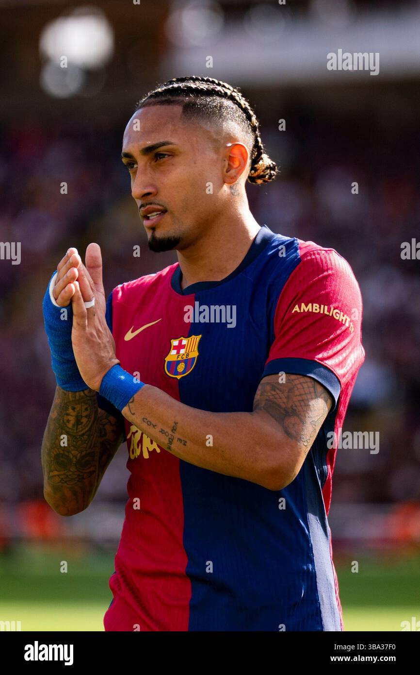Raphina (FC Barcelona) reacts during La Liga football match between FC ...
