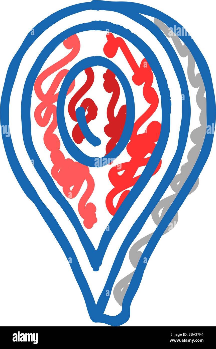 red pointer map location icon doodle illustration Stock Vector Image & Art - Alamy