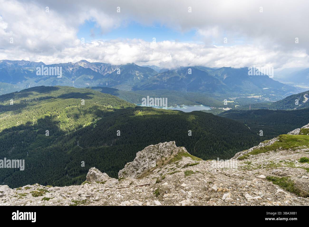 Beautiful hike and climb to the Zugspitze near Ehrwald and Eibsee, the highest mountain in ...