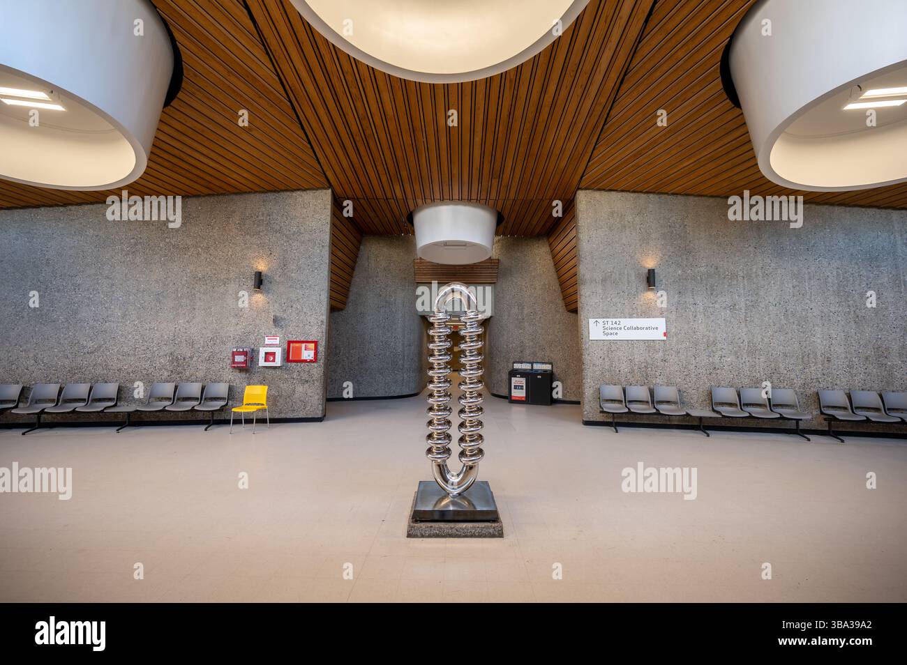 Calgary, Alberta - April 7, 2025: Interior of the stylized brutalist ...