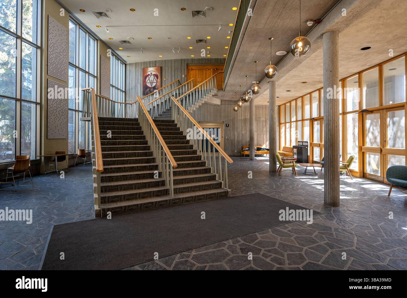 Calgary, Alberta - April 7, 2025: Interior lobby area of the University ...