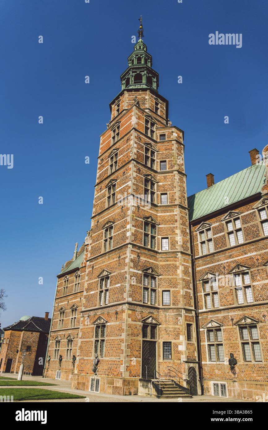 The Rosenborg Castle in Copenhagen, Denmark on winter sunny day. Dutch ...