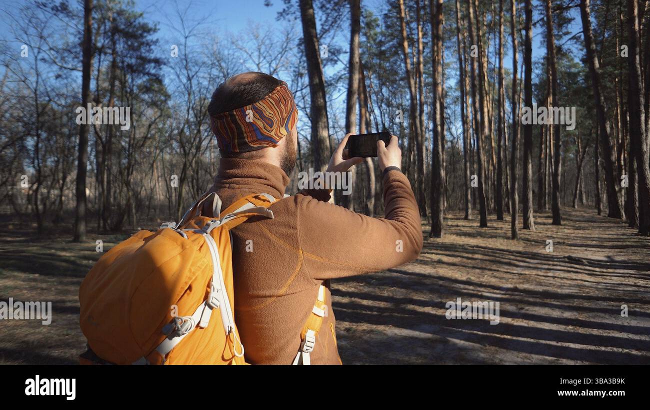 Theme tourism hiking forest technology hi-res stock photography and ...