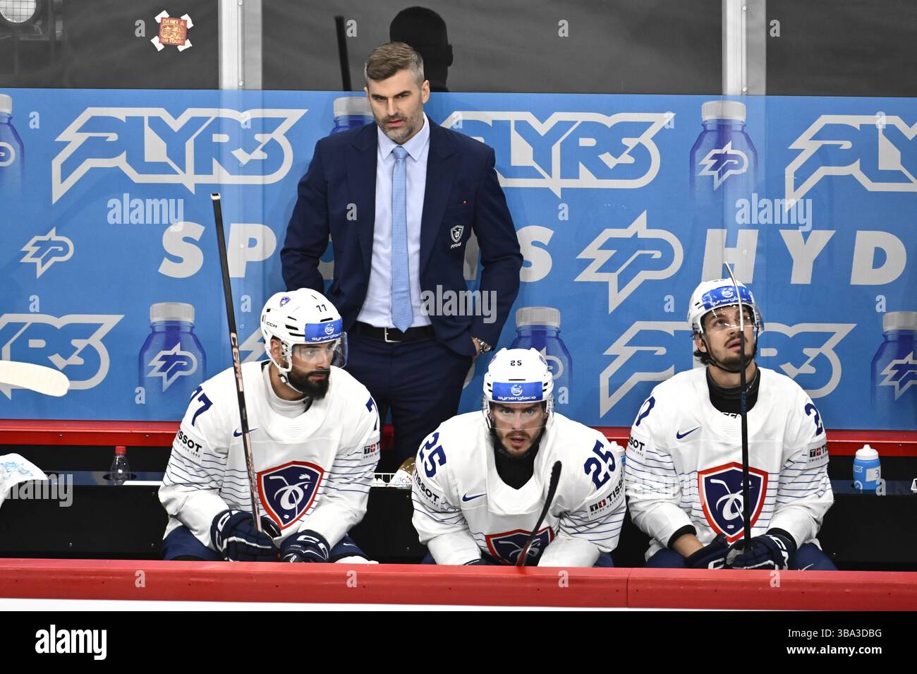 France's head coach Yorick Treille during the IIHF Ice Hockey World ...