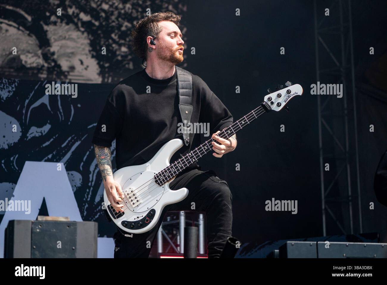 Sam Bettley of Asking Alexandria performs during Sonic Temple Art and ...