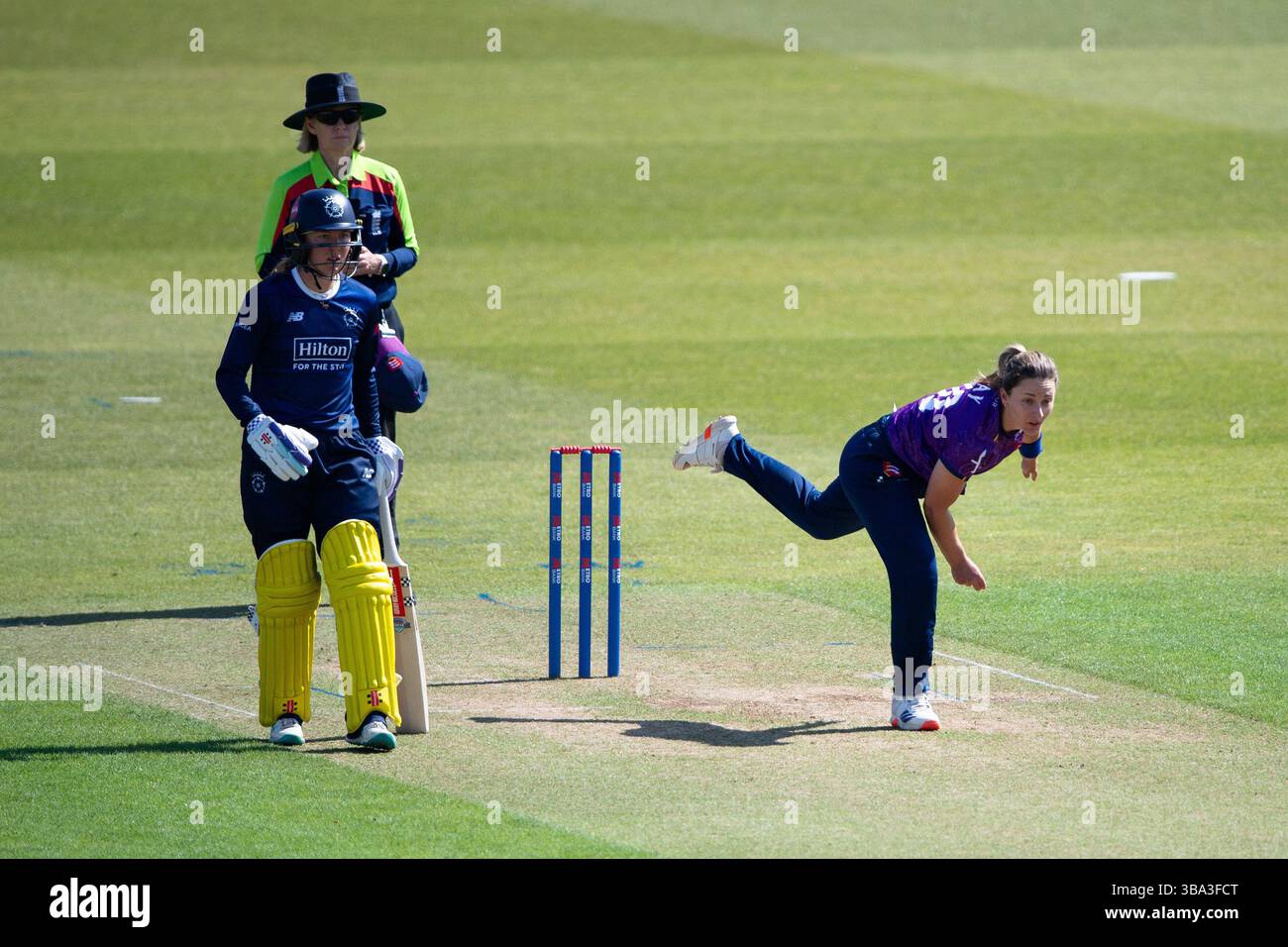 Southampton, UK, 11 May 2025. Eva Gray of Essex bowling during the ...