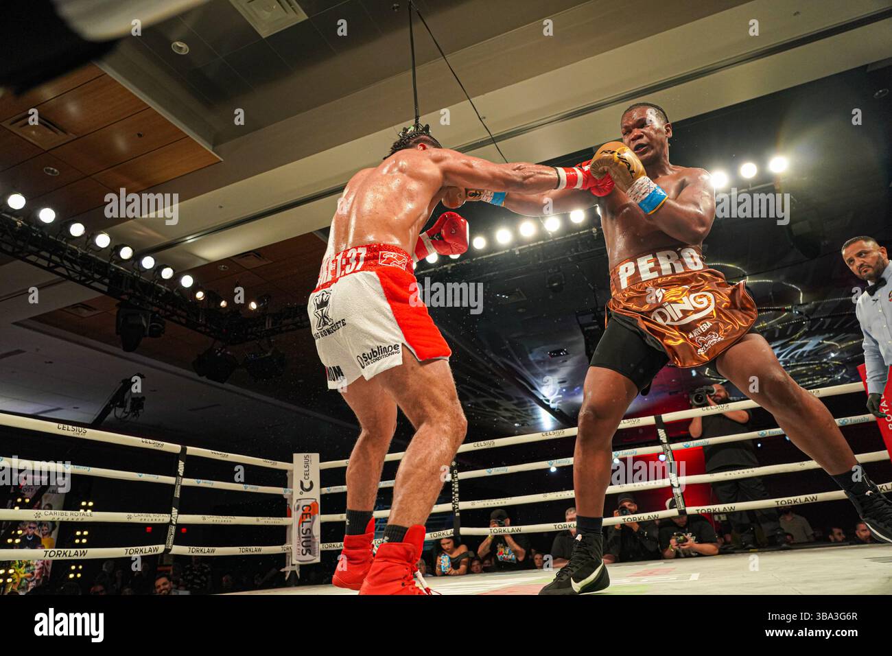 Orlando, Florida, USA, May 9, 2025, Danier Pero faces Cesar Navarro at the Royal Caribe Hotel ...