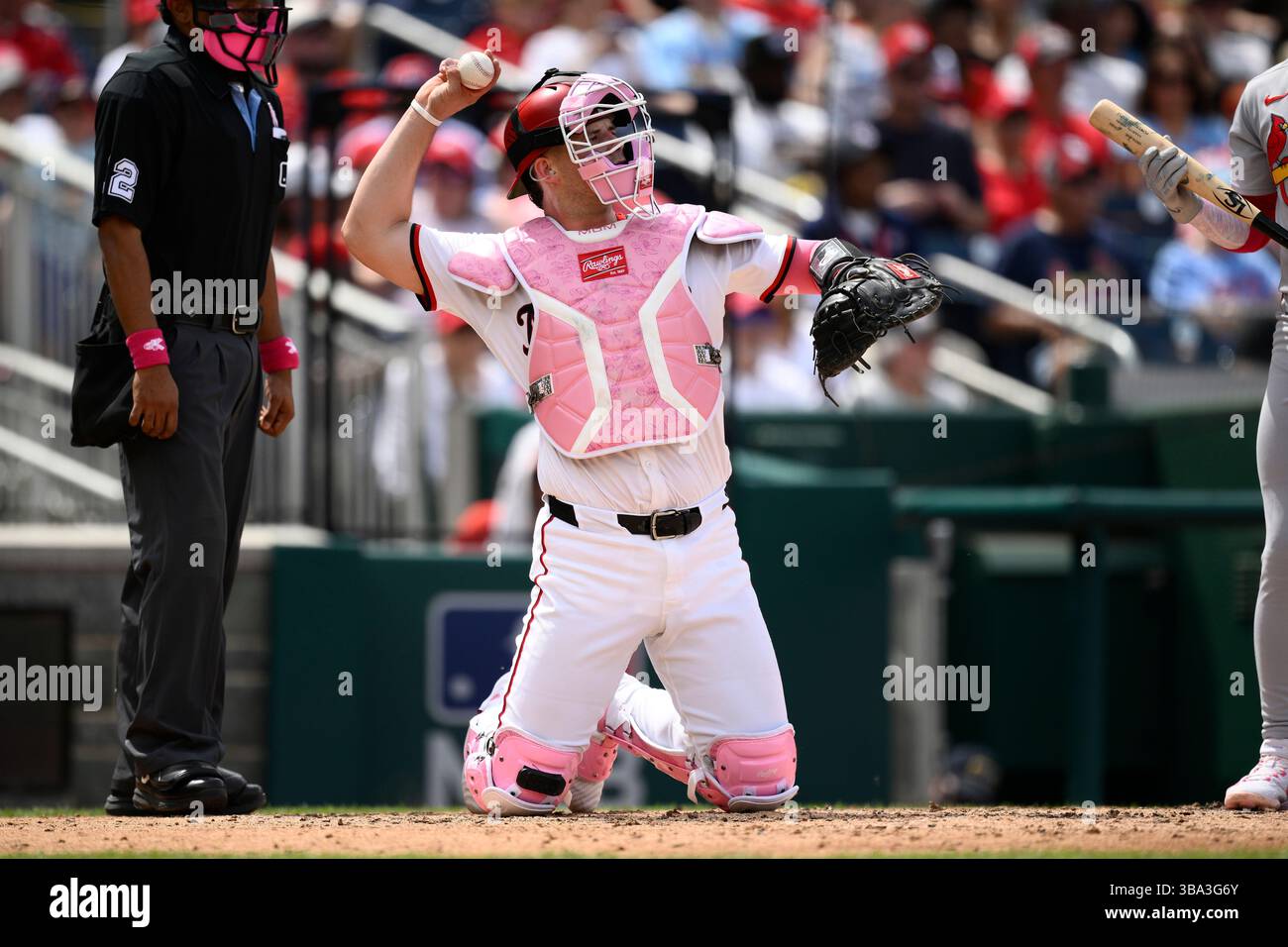 Washington Nationals catcher Riley Adams wears pink Mother's Day-themed ...