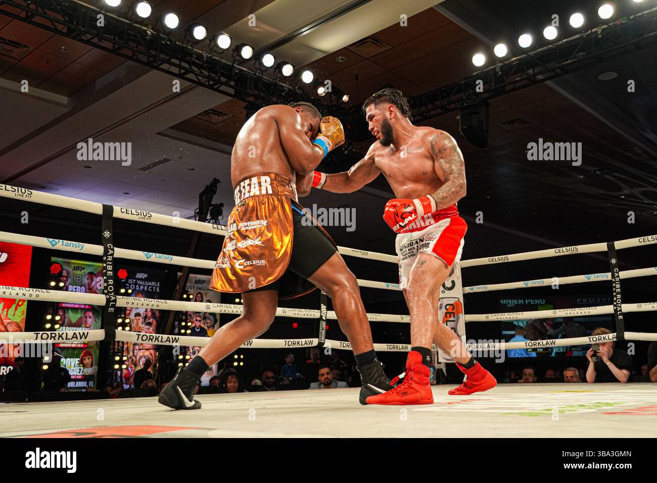 Orlando, Florida, USA, May 9, 2025, Danier Pero faces Cesar Navarro at the Royal Caribe Hotel ...