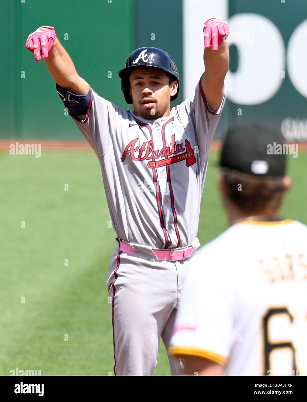 Pittsburgh, United States. 11th May, 2025. Atlanta Braves catcher Drake ...