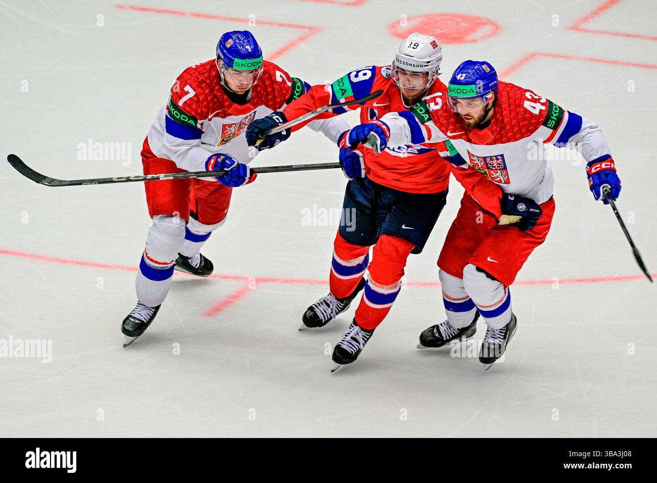 Herning, Denmark. 11th May, 2025. L-R David Spacek (CZE), Havard Ostrem ...