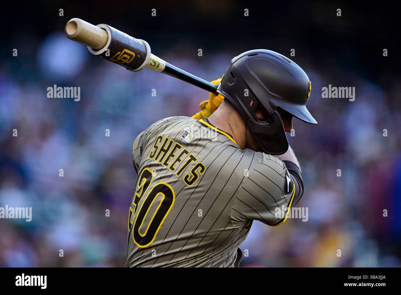 DENVER, CO - MAY 10: San Diego Padres left fielder Gavin Sheets (30 ...