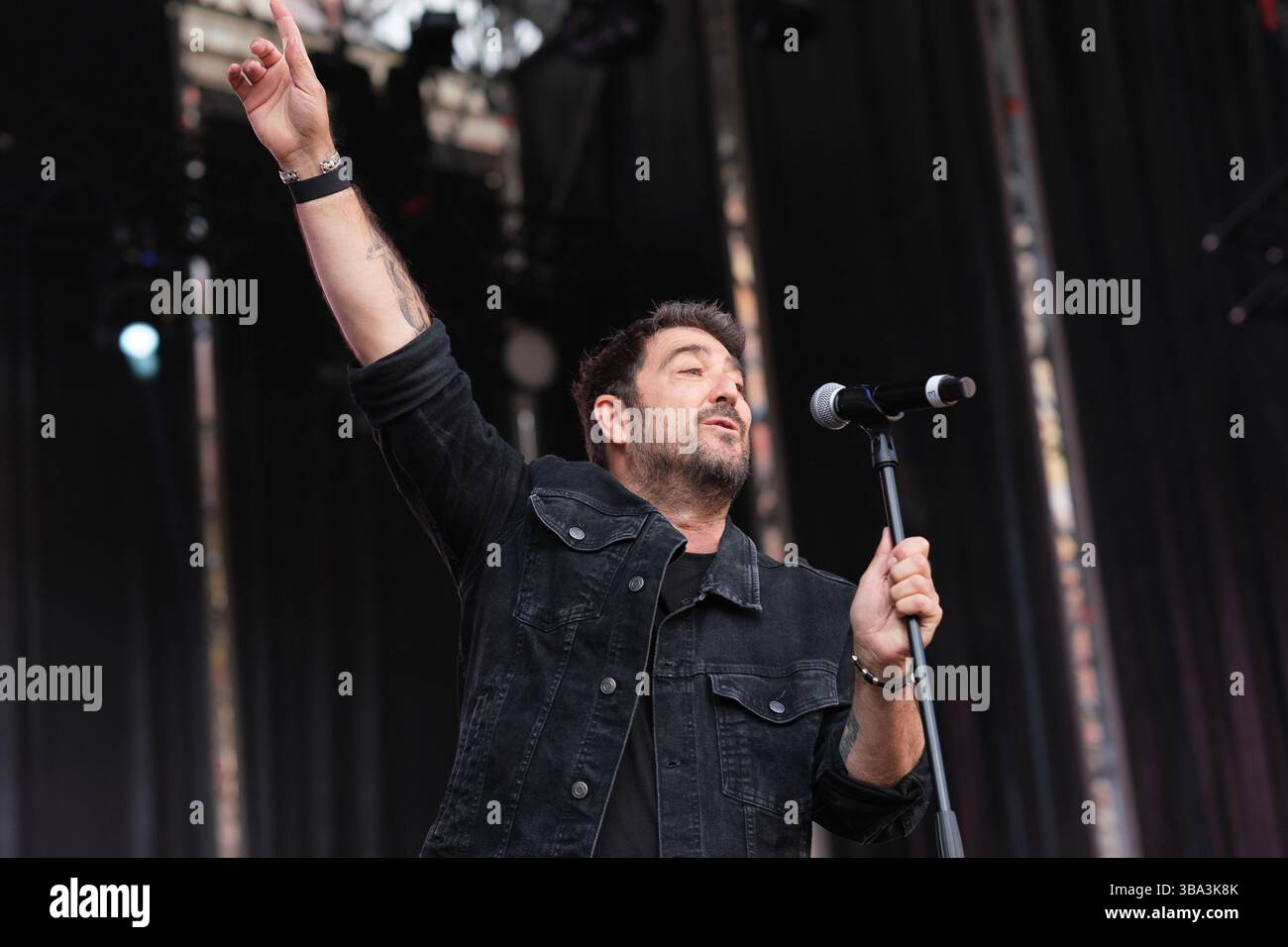 Madrid, Spain. 11th May, 2025. Singer Antonio Orozco performs during ...