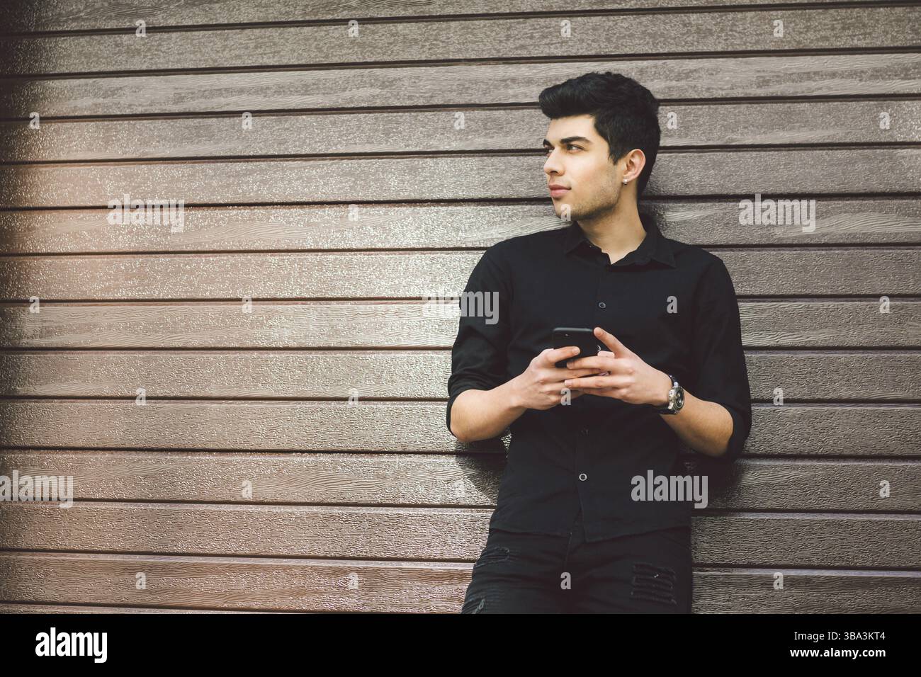 Portrait of young handsome Turkish male model. Mediterranean race ...