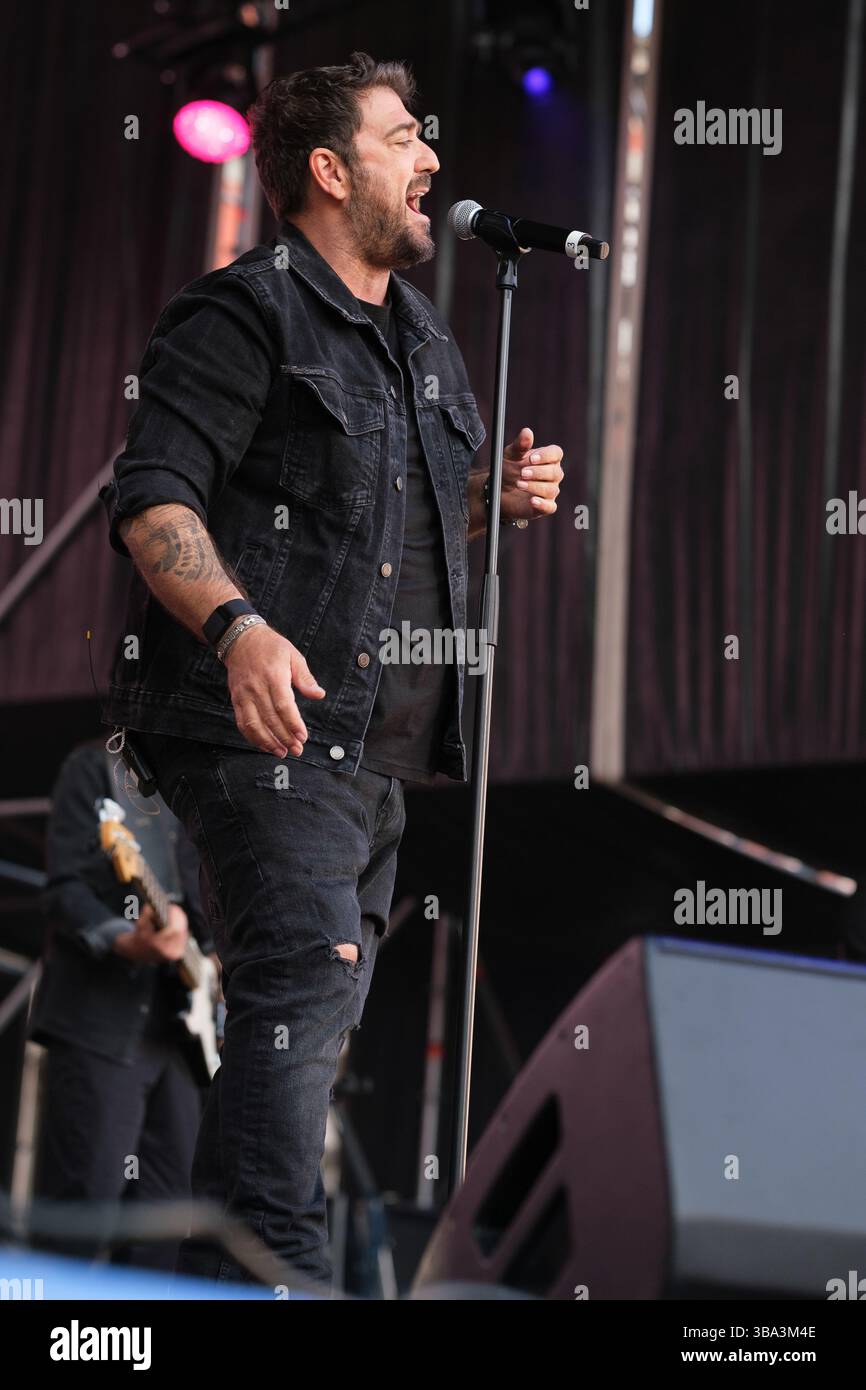 Madrid, Spain. 11th May, 2025. Singer Antonio Orozco performs during ...