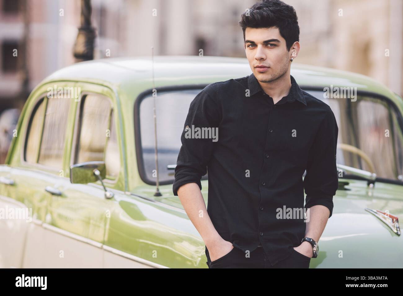 Portrait, handsome, male, model, brunette Mediterranean race Turkish ...