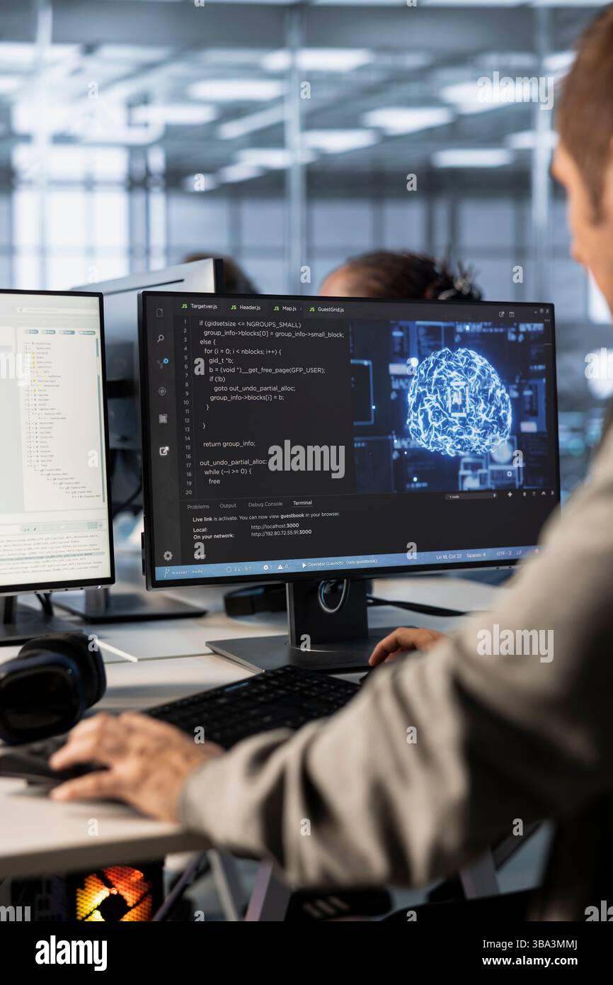 Admin implementing artificial intelligence cybersecurity measures to ...