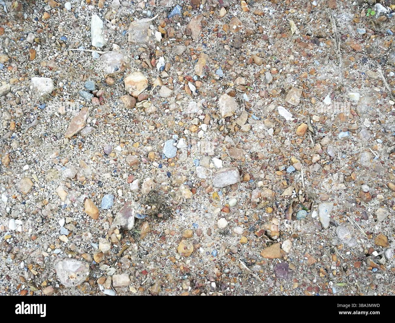 Blur small stones and sands on the road used as background or texture ...