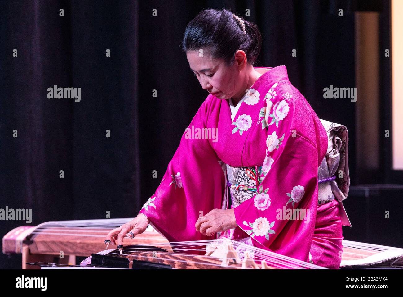 New York, USA. 09th May, 2025. Masayo Ishigure on koto performs on ...