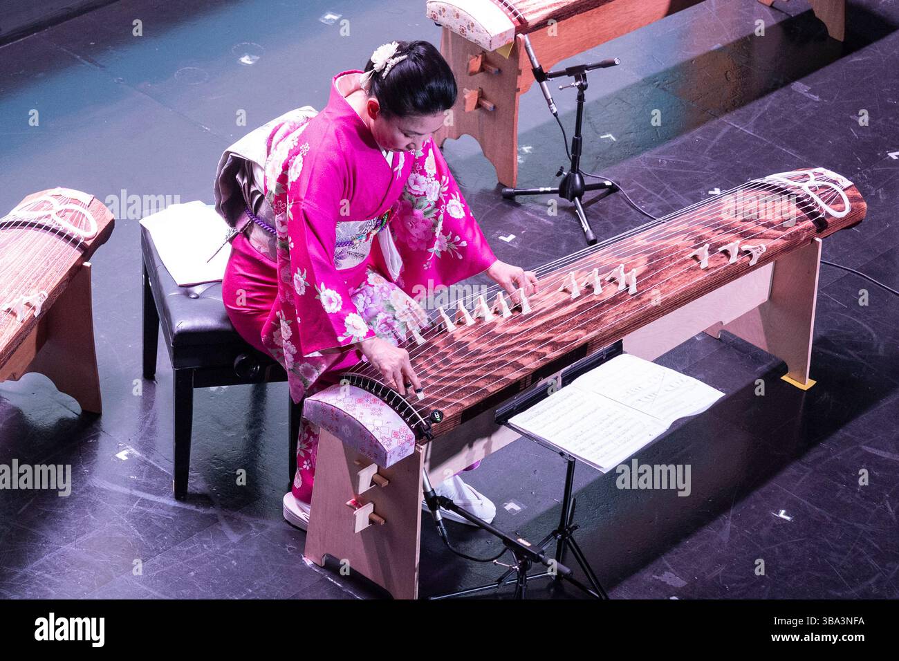 New York, USA. 09th May, 2025. Masayo Ishigure on koto performs on ...