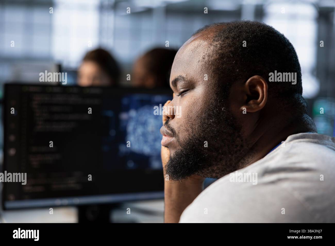 Exhausted server farm employee hi-res stock photography and images - Alamy